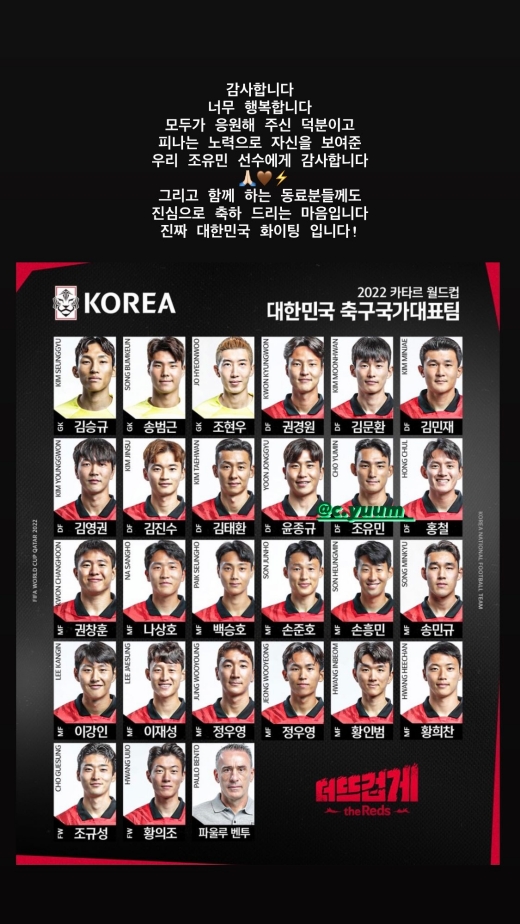 ソヨン(元t Ara)、夫のチョ・ユミンがカタールw杯最終エントリーに感激…「幸せです」 K Pop、韓国エンタメニュース、取材レポート