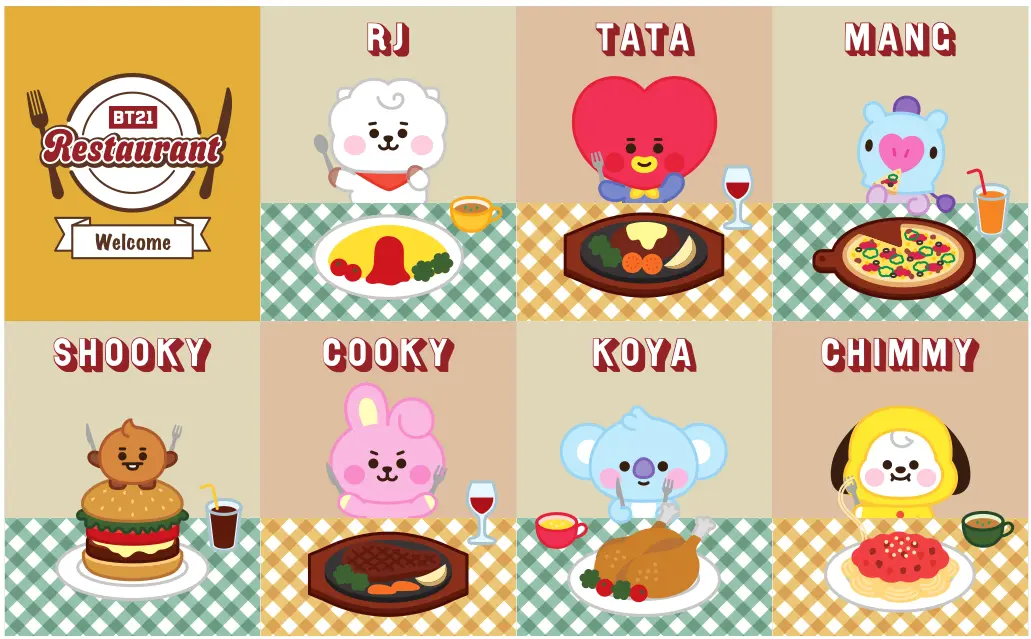 【情報】LINE FRIENDSのグローバル人気キャラクターブランド『BT21』オリジナルデザイン「Restaurant ～レストラン～」TSUTAYA限定商品が発売 | K-POP、韓国 ...